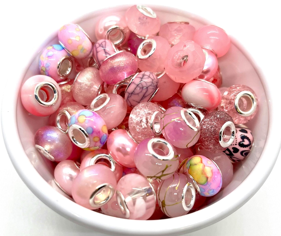 Pink Resin Spacer Beads, Assorted Mix of 50 Beads - Etsy