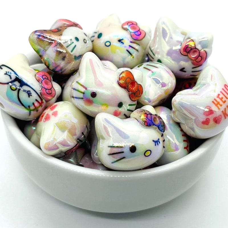 Acrylic Kawaii Cat Beads - Etsy