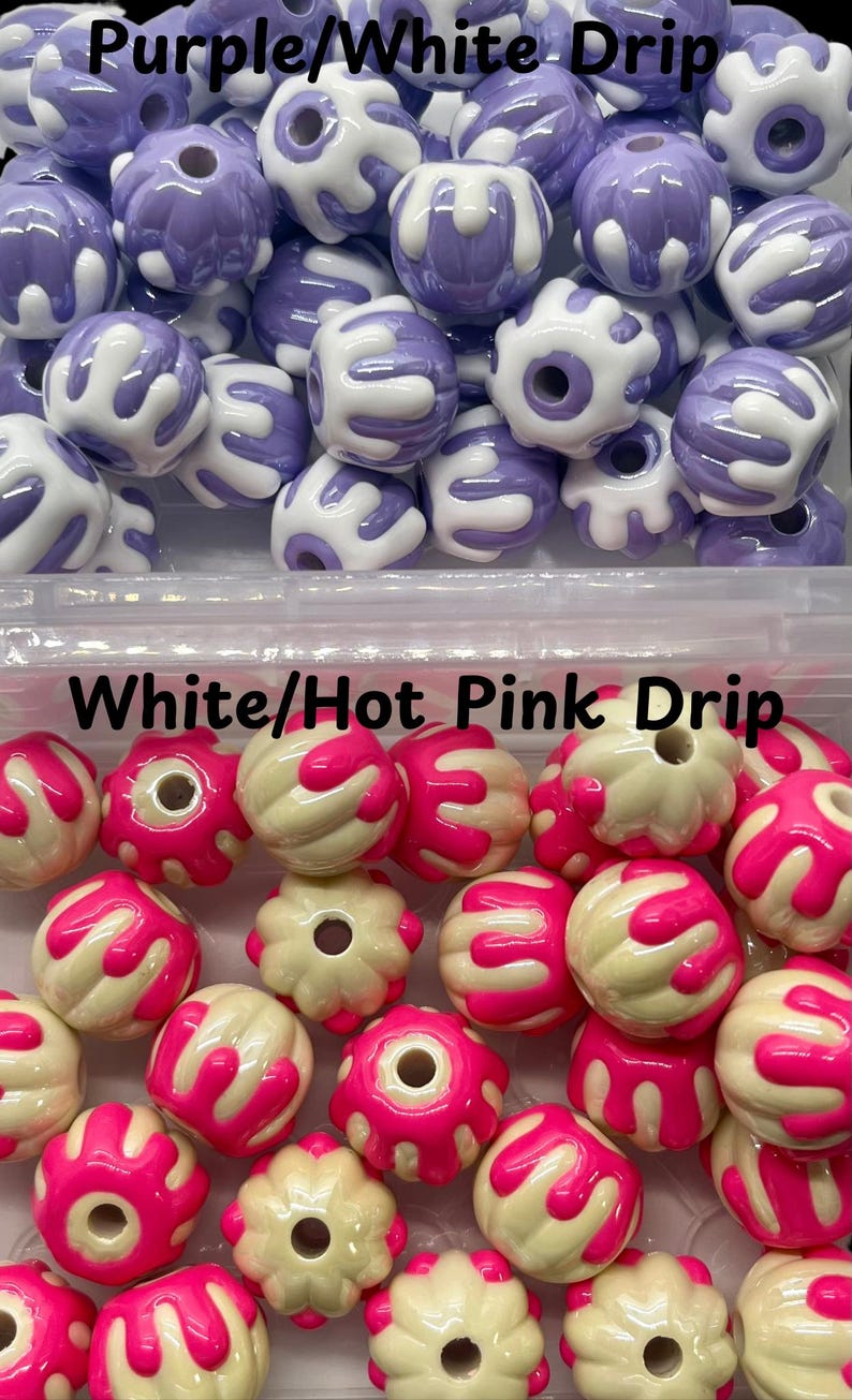 18mm Acrylic Ice Cream Drip Beads, Pumpkin Shaped, Colorful Mix - Etsy