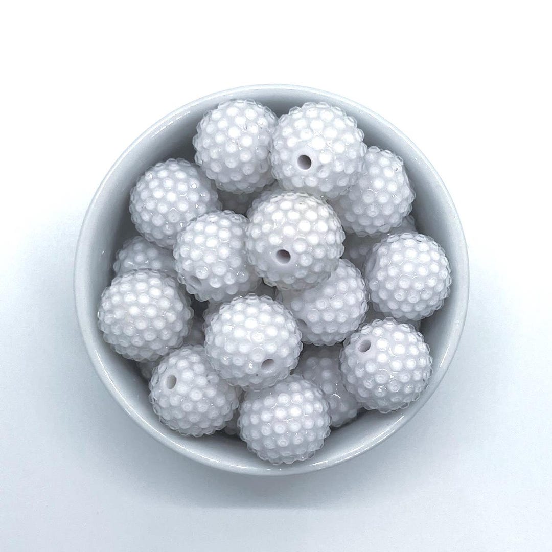 20mm Clear White Resin Rhinestone Ball Beads, Chunky Bubblegum Gumball ...