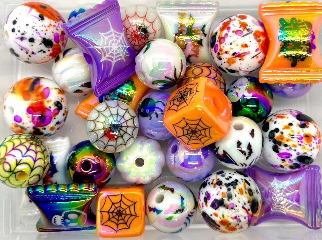 Halloween Candy Bubblegum Bead Mix, Chunky Assorted Gumball Beads ...