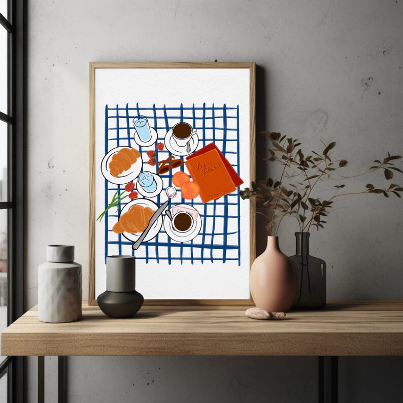 Chic French Picnic Poster Digital Download Feminine Retro Wall Art for ...