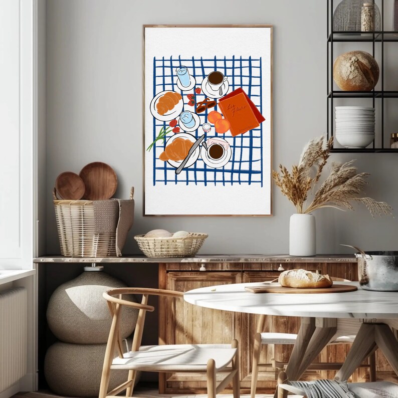 Chic French Picnic Poster Digital Download Feminine Retro Wall Art for ...