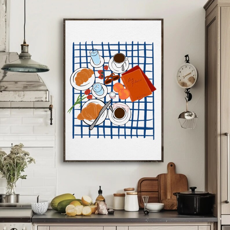 Chic French Picnic Poster Digital Download Feminine Retro Wall Art for ...