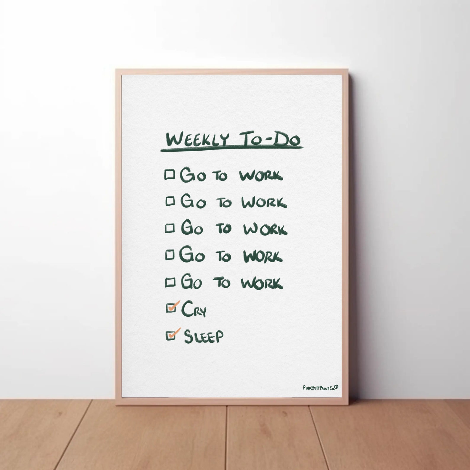 Funny Weekly to Do List Poster | Digital Download Retro Office Wall Art ...