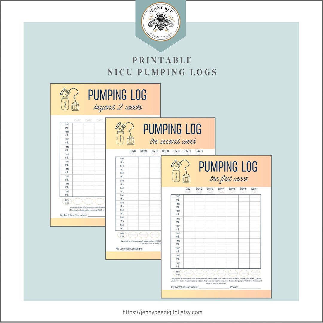 Printable NICU Pumping Logs - Etsy