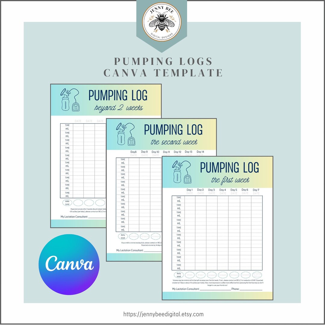 Template: Pumping Logs CANVA Template - Etsy