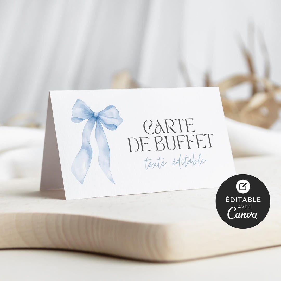 Carte De Buffet Shower De Bébé, Modèle Canva, Français, Imprimable Et ...