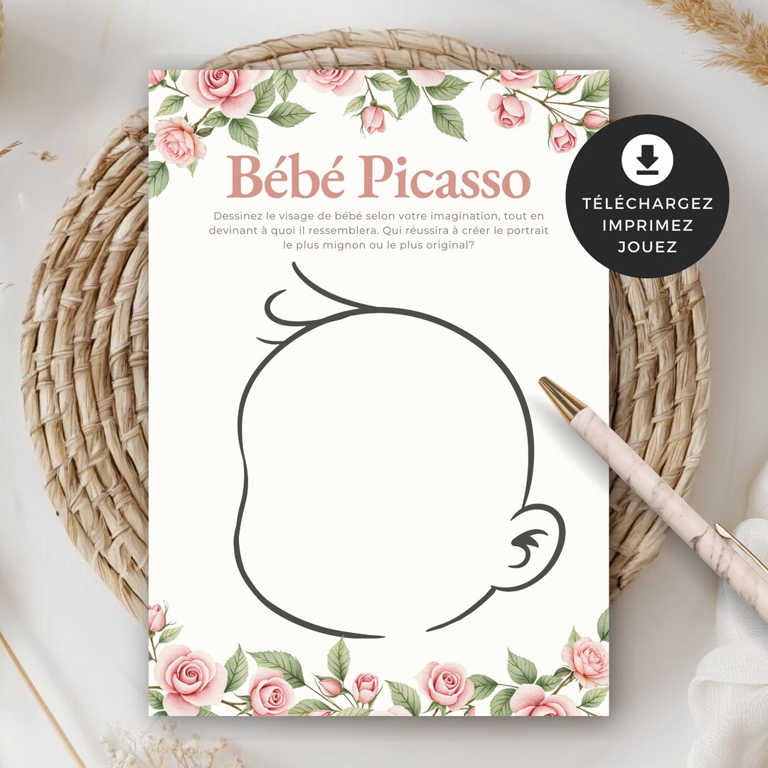 Jeu Pour Shower De Bébé, Bébé Picasso, Français, PDF Imprimable ...