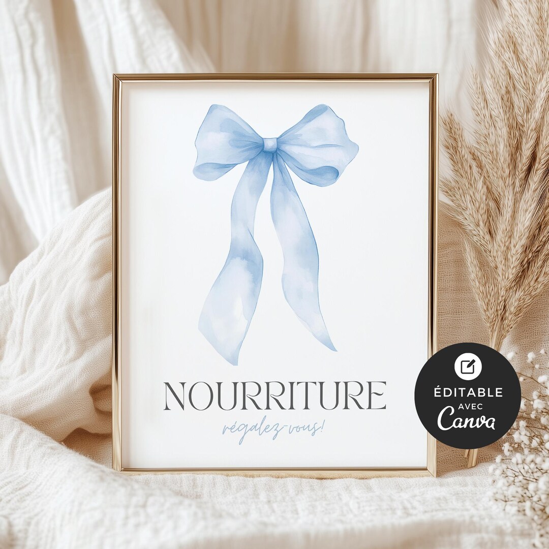Affiche De Table Nourriture, Shower De Bébé, Modèle Canva, Français ...