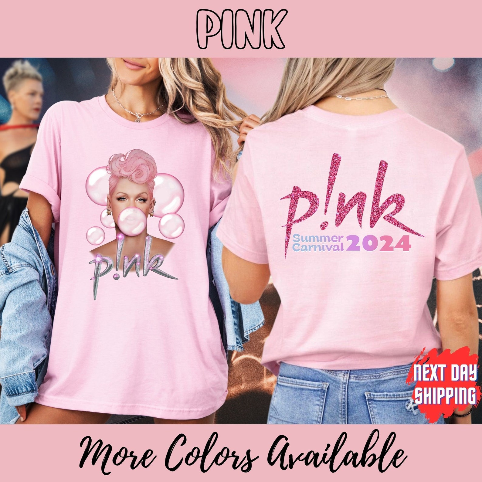 Pnk Pink Singer Summer Carnival 2024 Tour Shirt,pink Fan Lovers Shirt ...