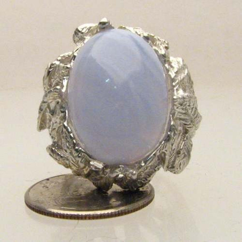 Handmade Sterling Silver Blue Lace Agate Cab Ring - Etsy