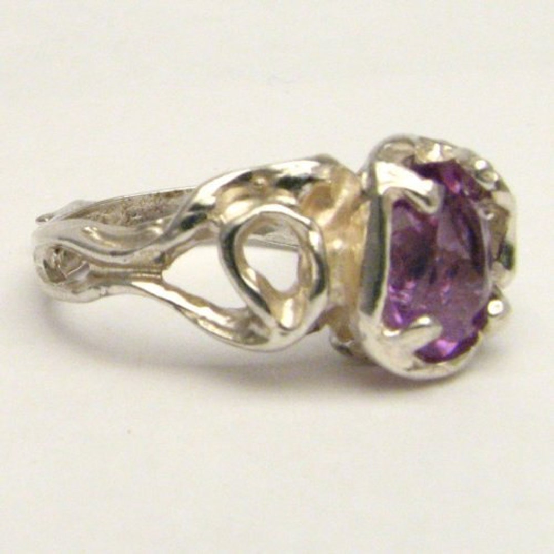 Handmade Sterling Silver Gothic Amethyst Gemstone Ring - Etsy