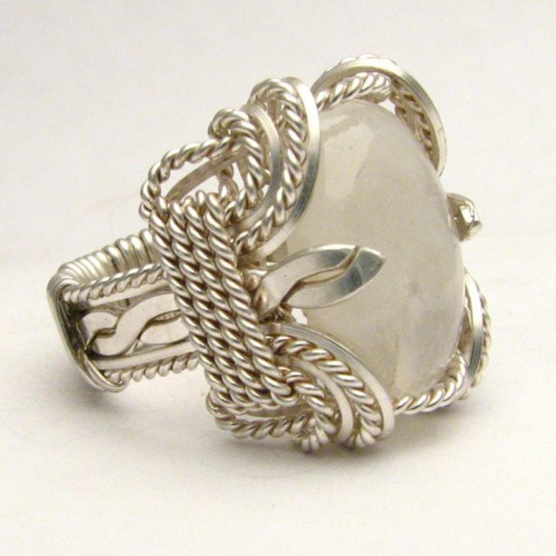 Moonstone Gold Filigree Ring: Handmade 14kt Solid Gold Victorian Style ...