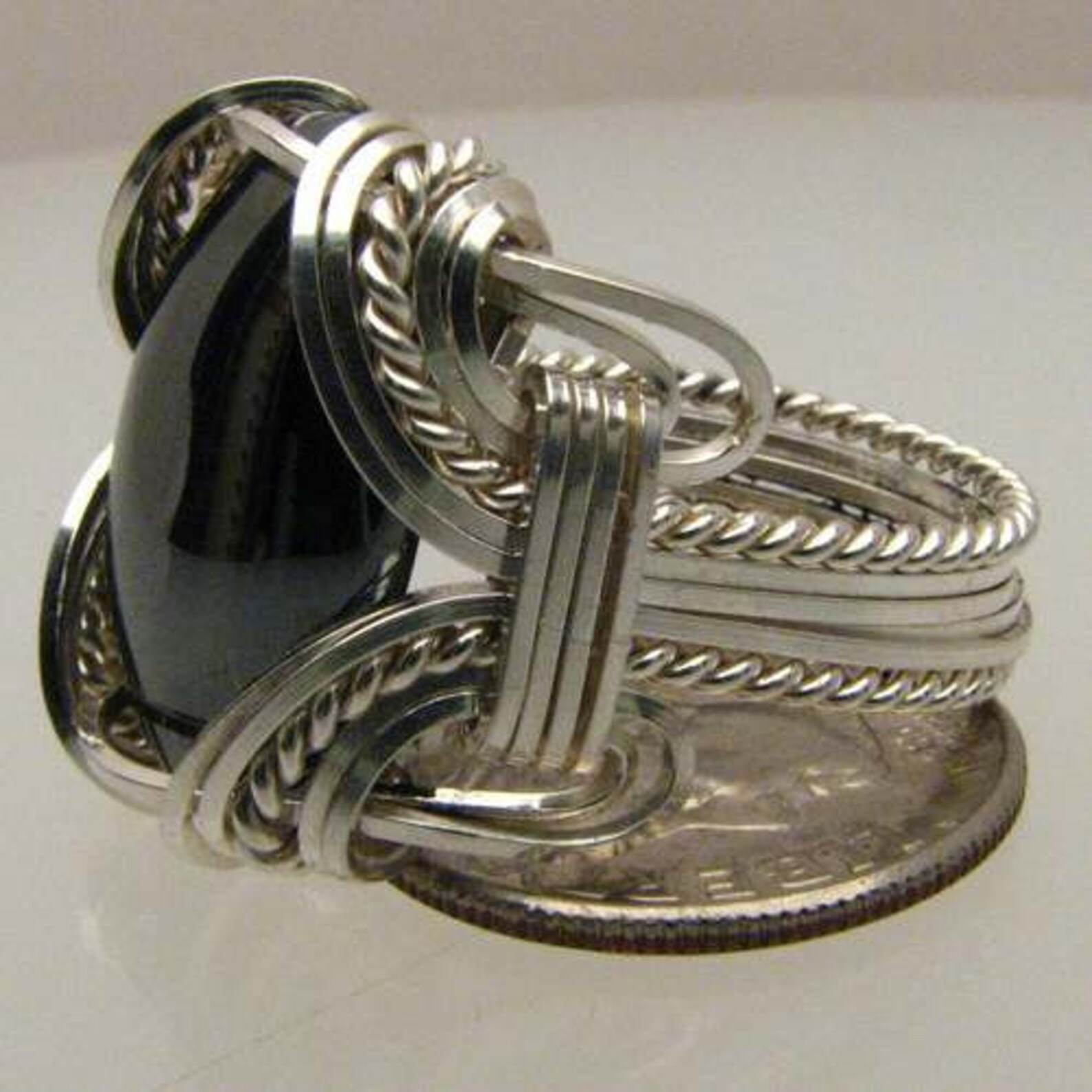 Handmade Sterling Silver Wire Wrap Hematite - Etsy