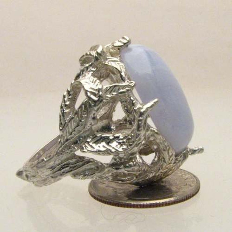 Handmade Sterling Silver Blue Lace Agate Cab Ring - Etsy