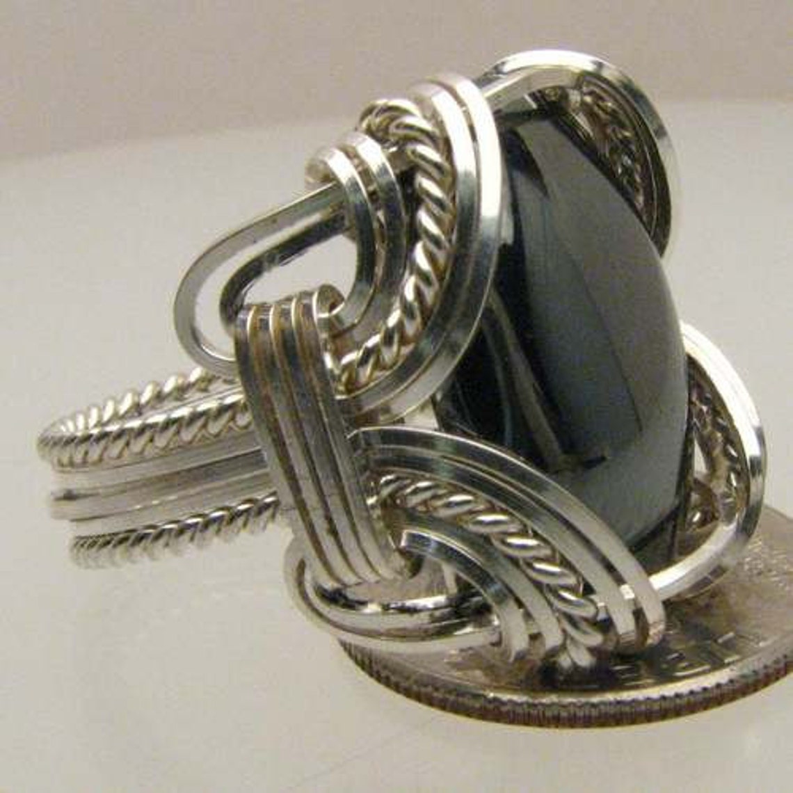 Handmade Sterling Silver Wire Wrap Hematite - Etsy