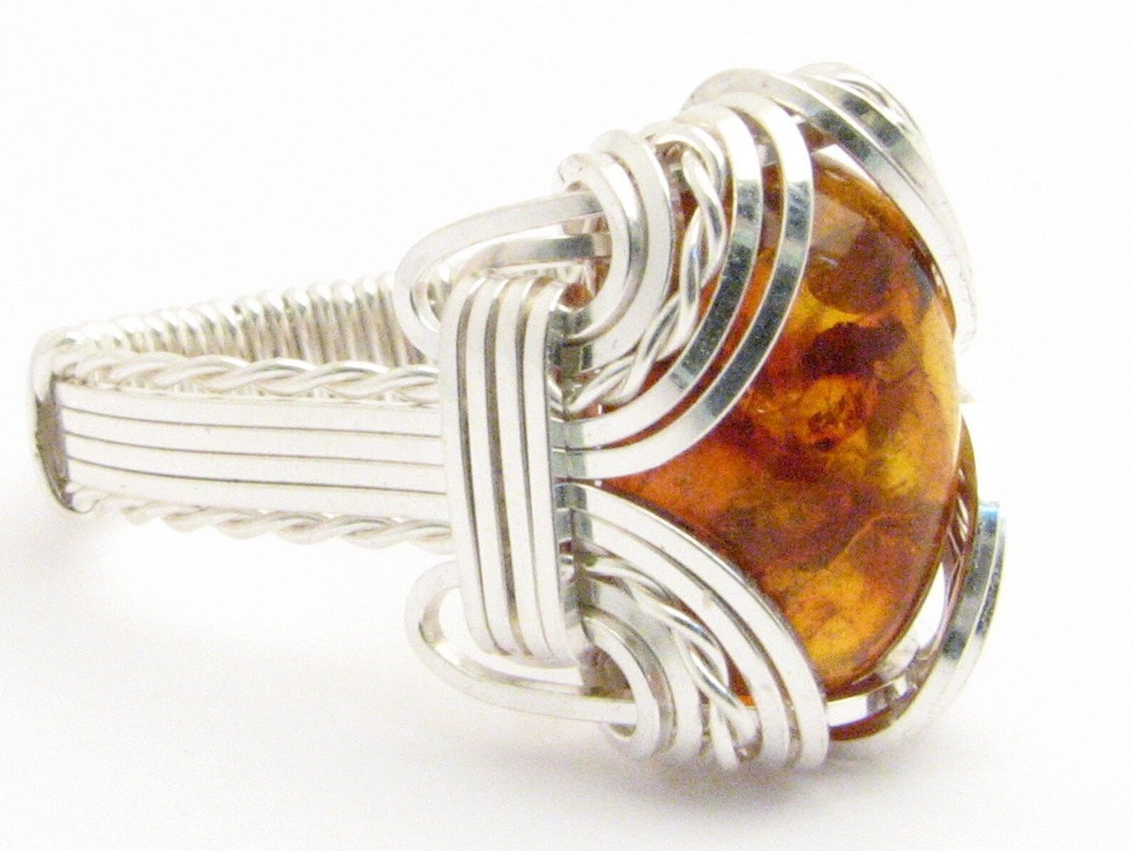 Wire Wrapped Ring Handmade Solid Sterling Silver Wire Wrap | Etsy