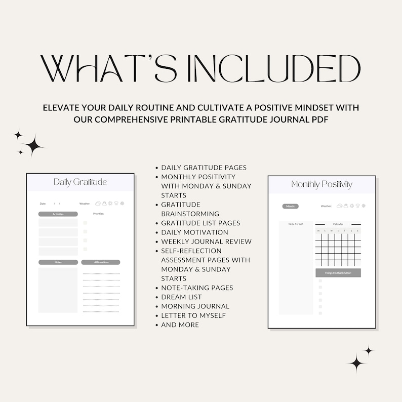 Gratitude Journal Printable Printable Planner Daily Journaling Daily ...