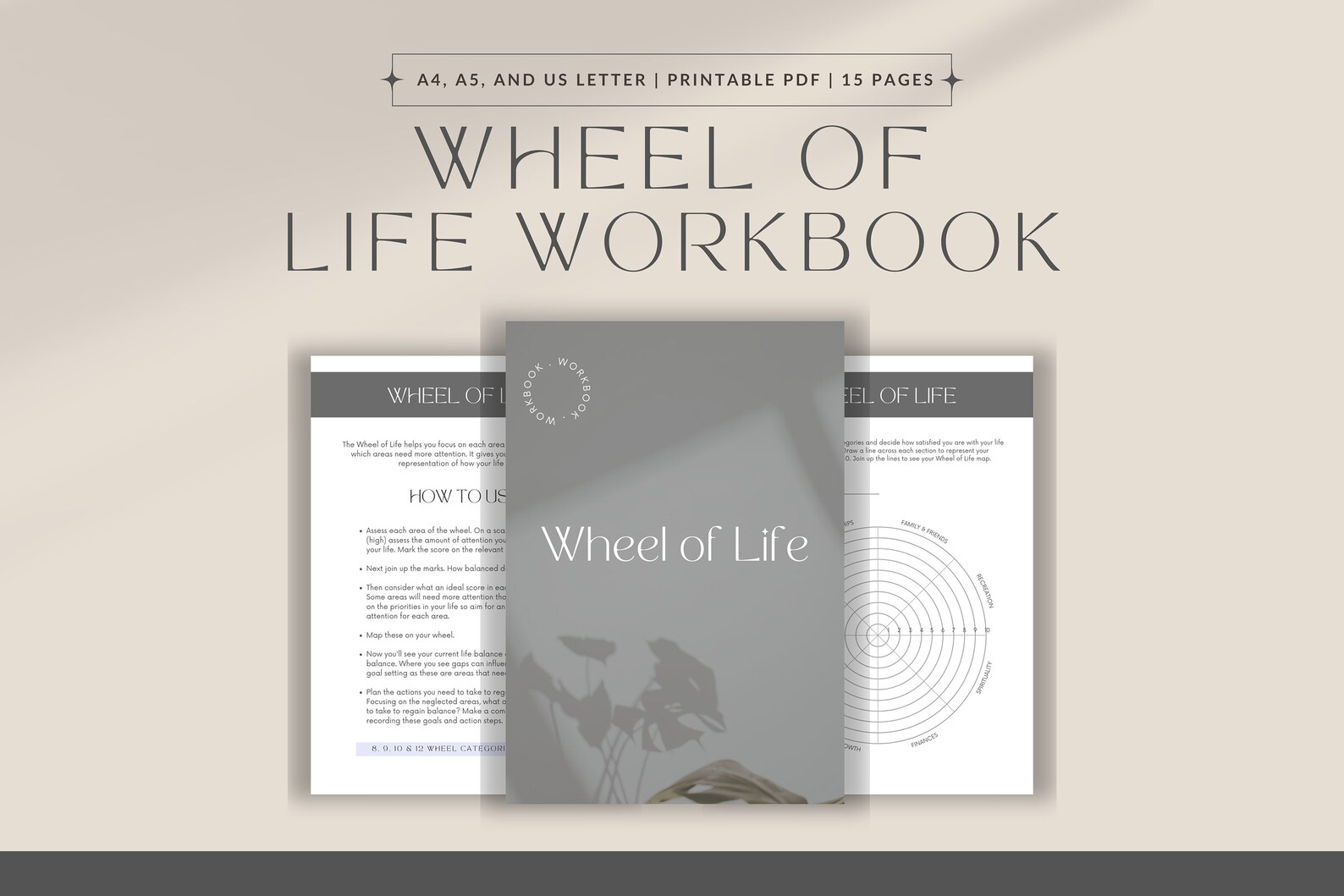 Wheel of Life Workbook Printable PDF Printable Wheel of Life Planner ...