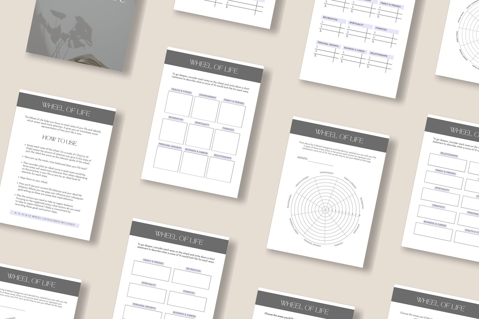 Wheel of Life Workbook Printable PDF Printable Wheel of Life Planner ...