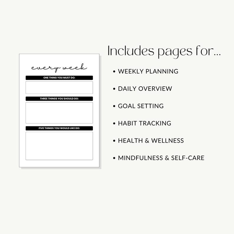 Productivity Planner Printable PDF Daily Productivity SMART Goals ...