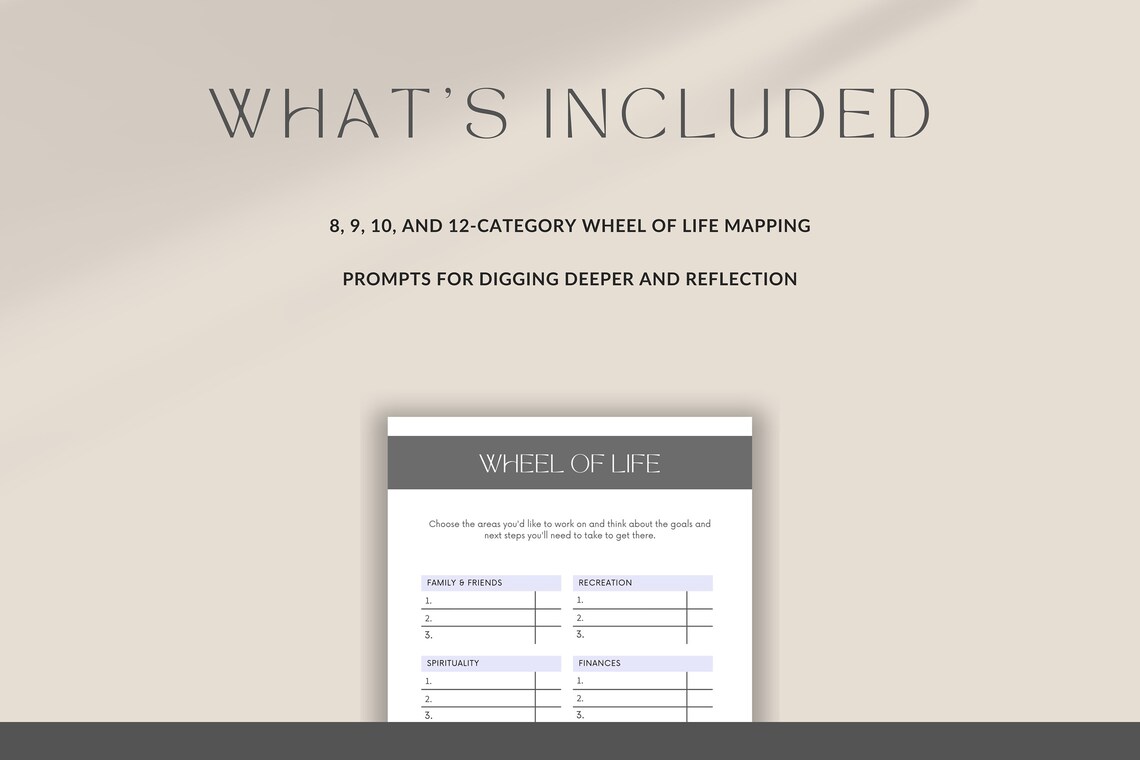 Wheel of Life Workbook Printable PDF Printable Wheel of Life Planner ...