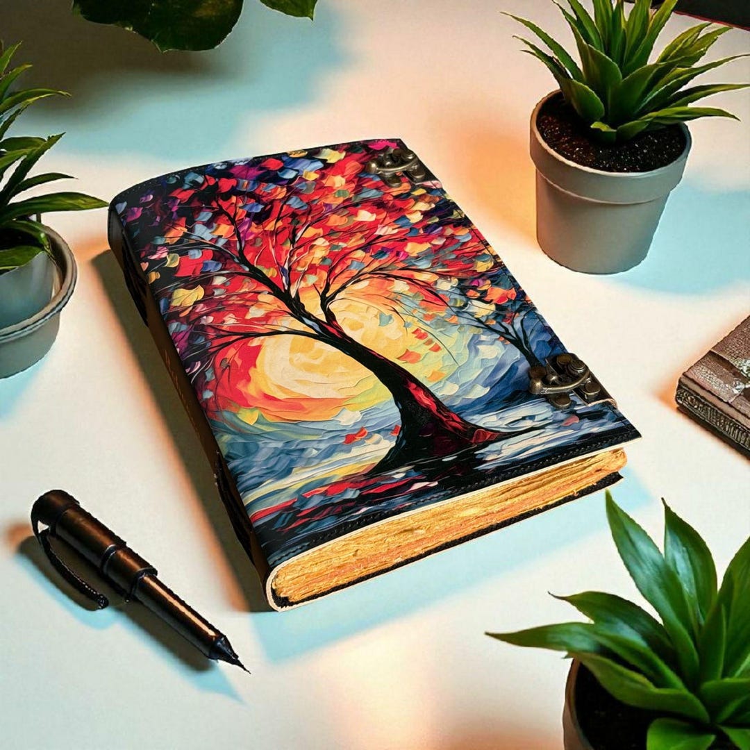 Personalized Large Leather Journal for Men and Women Tree of Life ...