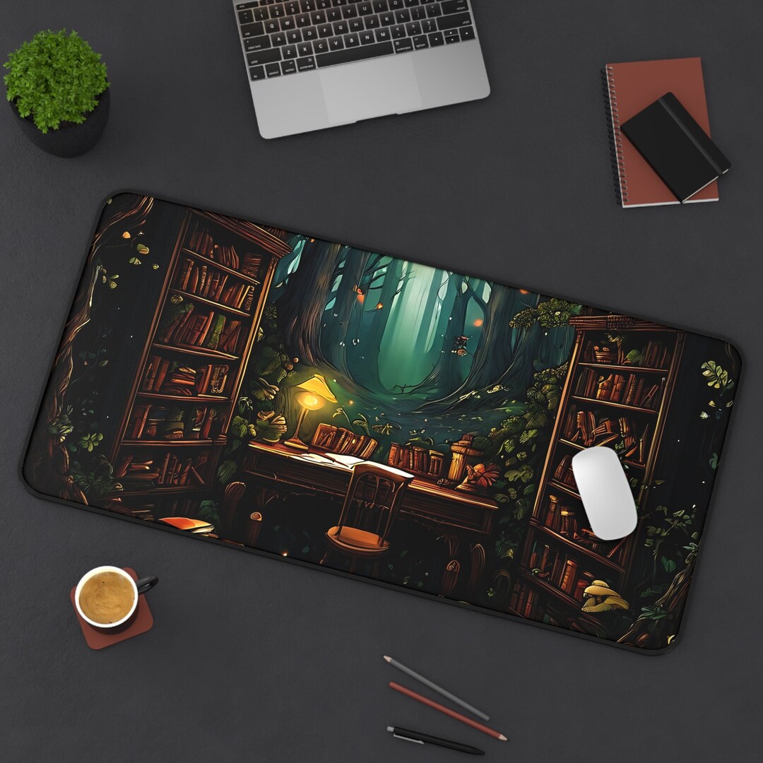 Dark Academia Deskmat, Witchy Mousepad, Enchanted Library Mat, Computer ...