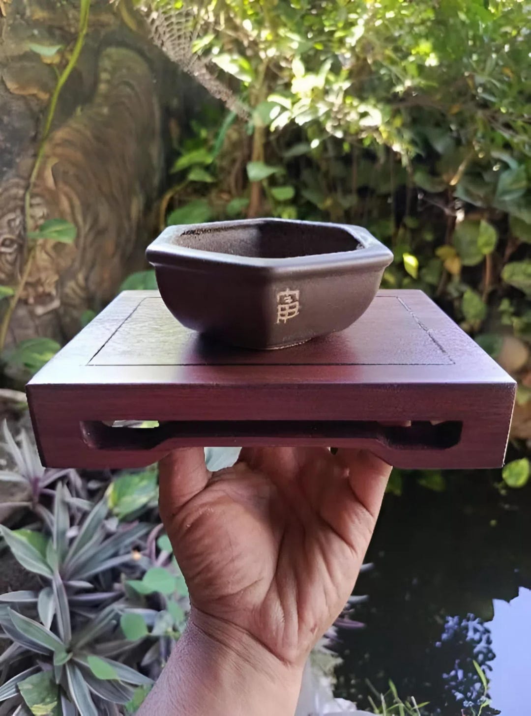Japanese Style Bonsai Display Stand – Handmade Solid Wood Table With ...