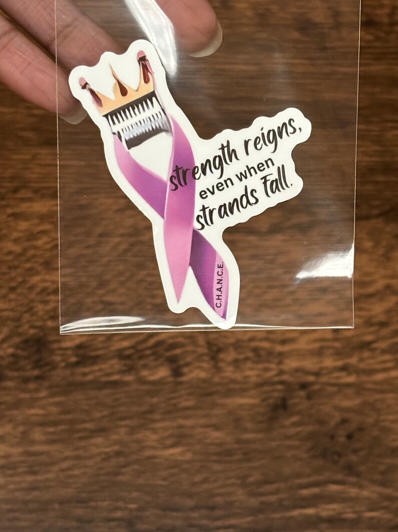 Cancer Ribbon Sticker - Strength Reigns, Chemo Warrior, Cancer Journey ...