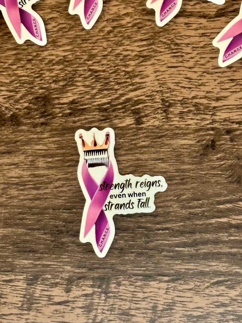 Cancer Ribbon Sticker Strength Reigns, Chemo Warrior, Cancer Journey ...