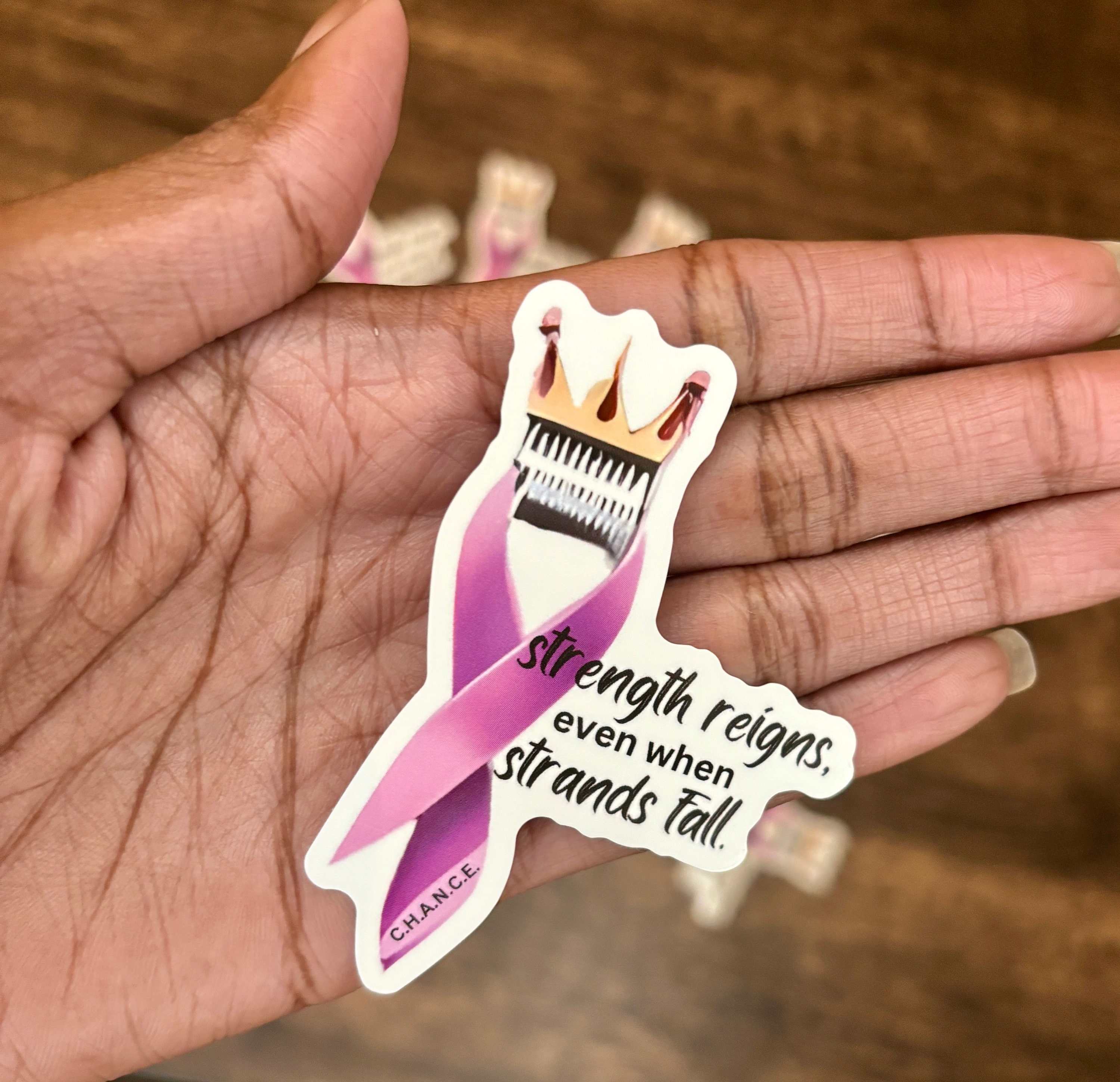 Cancer Ribbon Sticker - Strength Reigns, Chemo Warrior, Cancer Journey ...