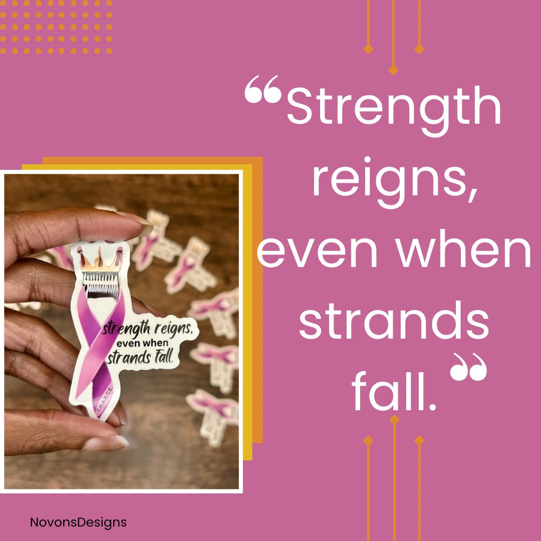 Cancer Ribbon Sticker - Strength Reigns, Chemo Warrior, Cancer Journey ...