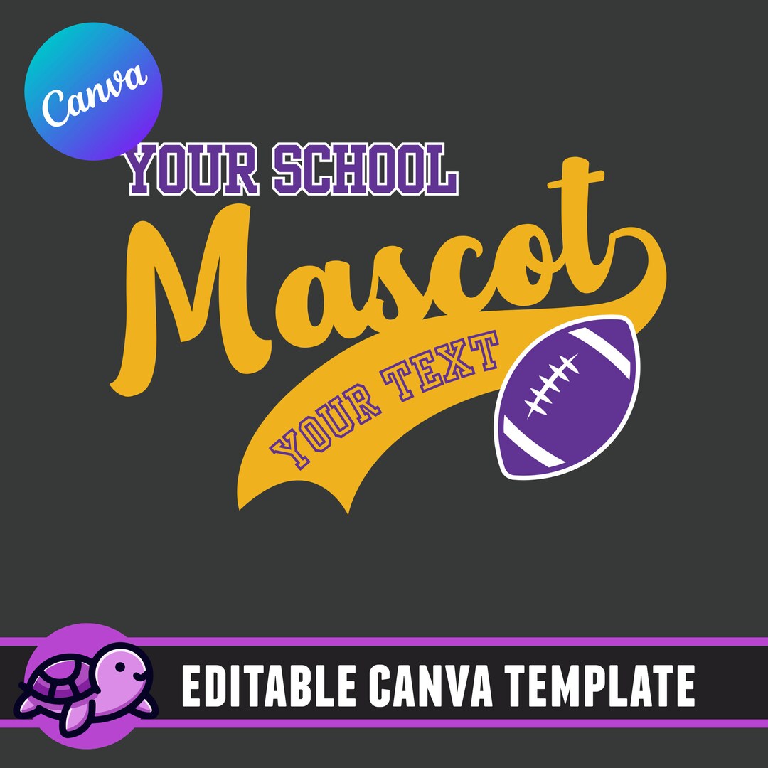 Custom Football Mascot Canva Template, Editable School Shirt Design, Do ...