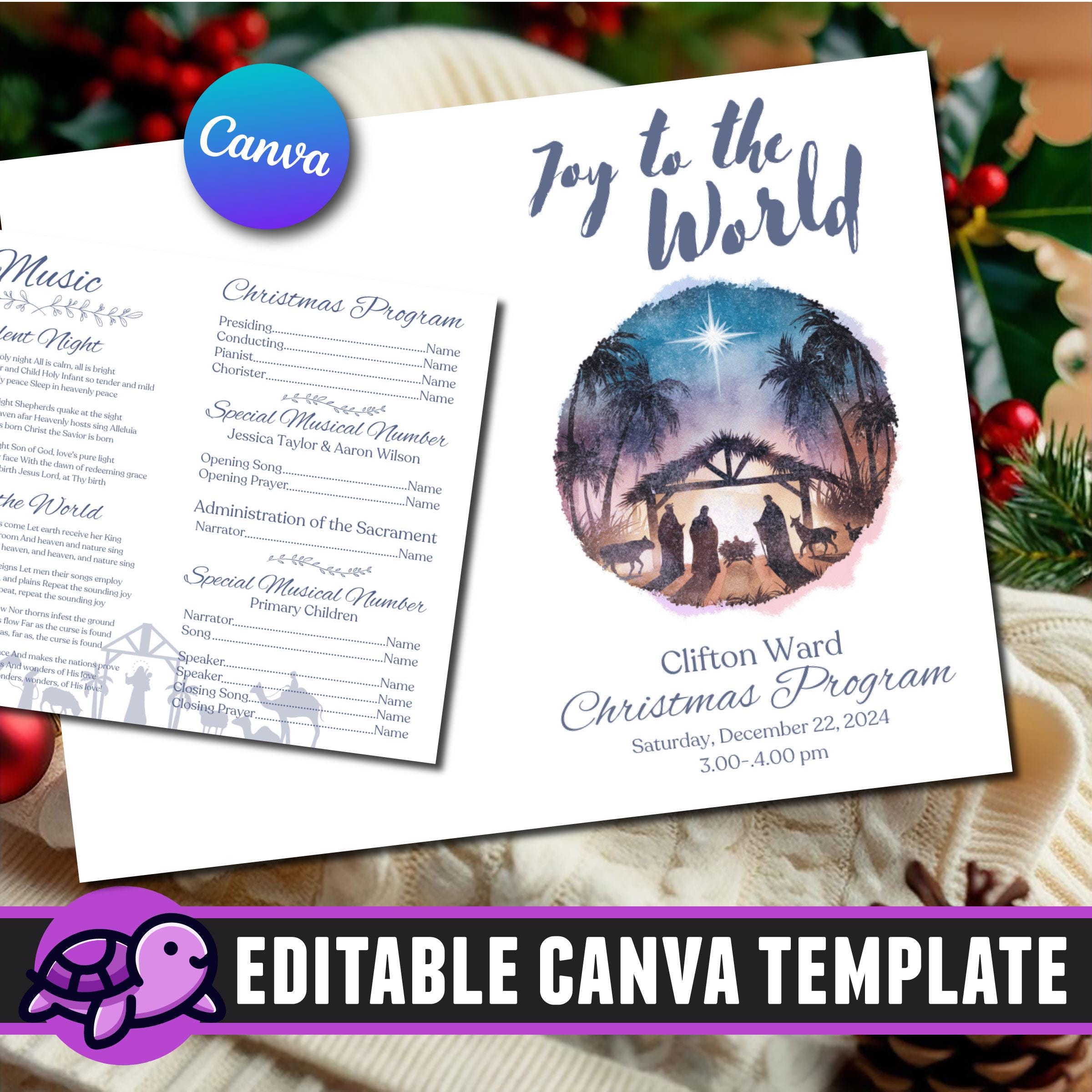 LDS Christmas Program Template , Canva Nativity Party Invitation ...