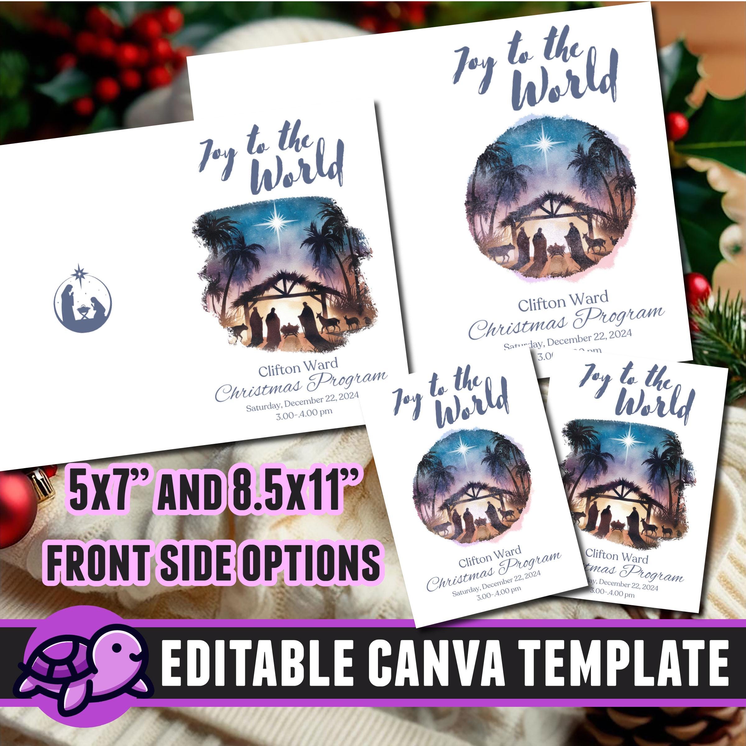 LDS Christmas Program Template , Canva Nativity Party Invitation ...