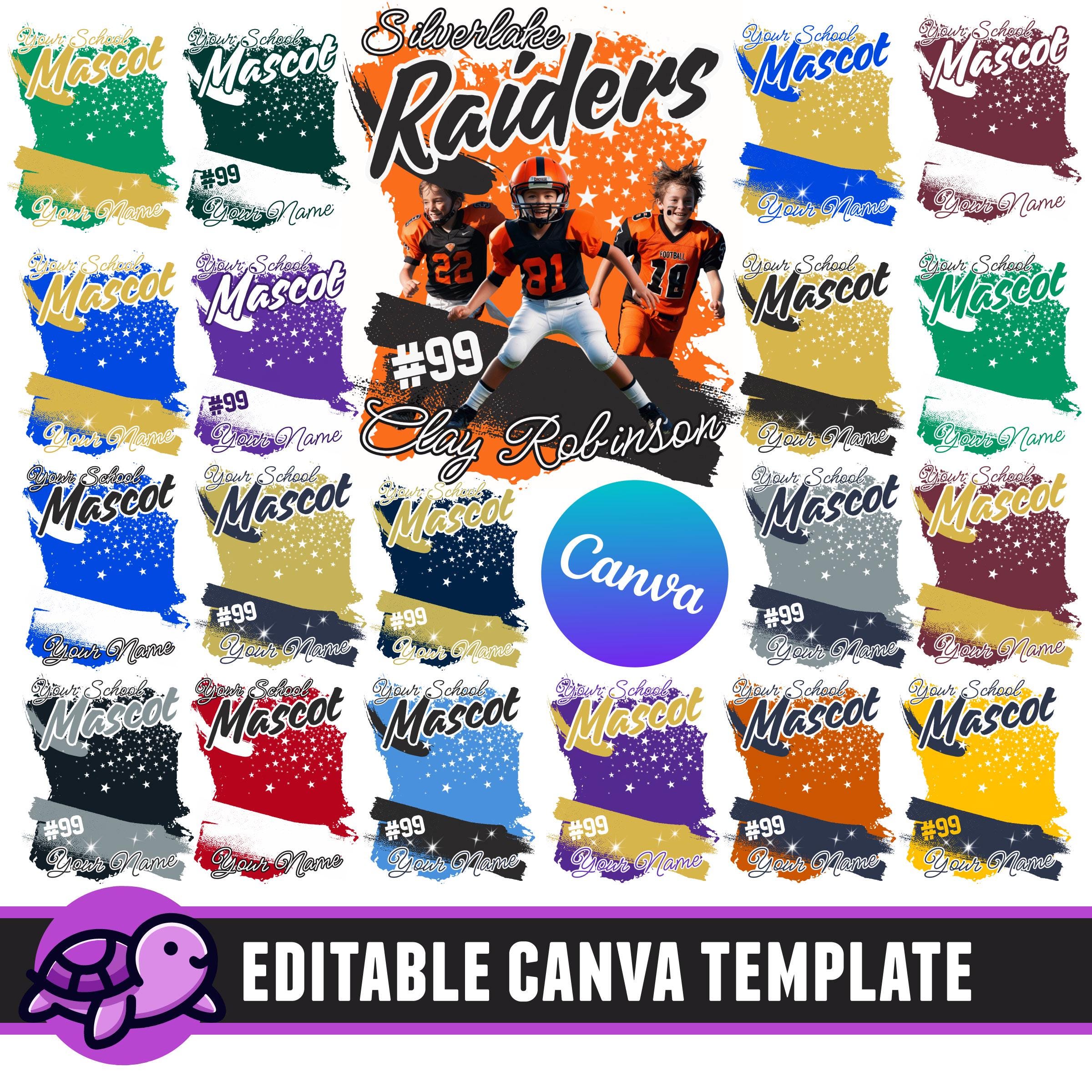 Football Mascot Shirt Template Bundle, PNG, Game Day Tshirt, Homecomig ...