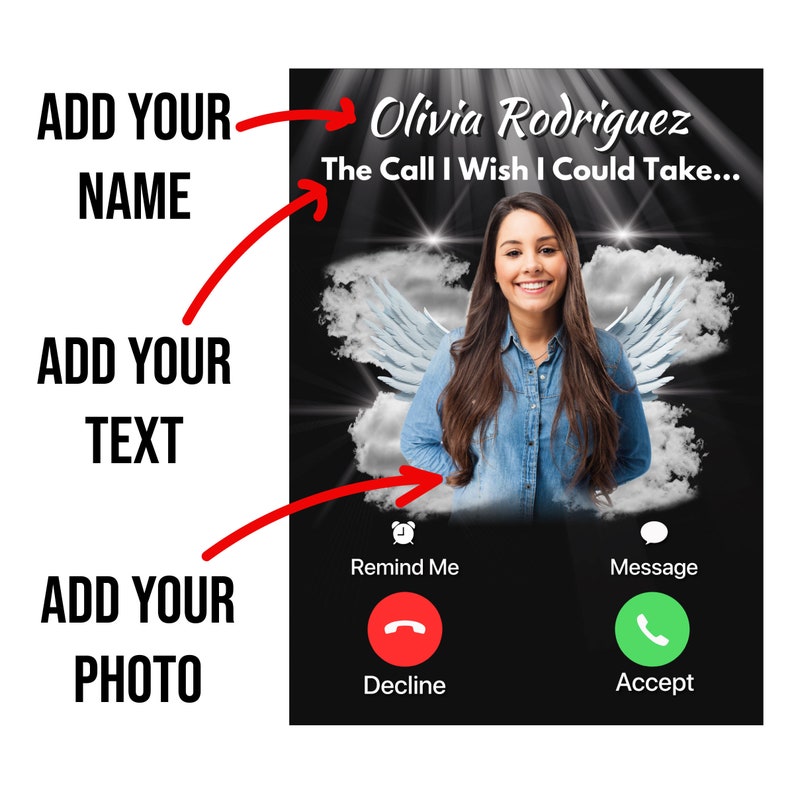 Memorial Phone Call Keychain Canva Template, the Call I Wish I Could ...