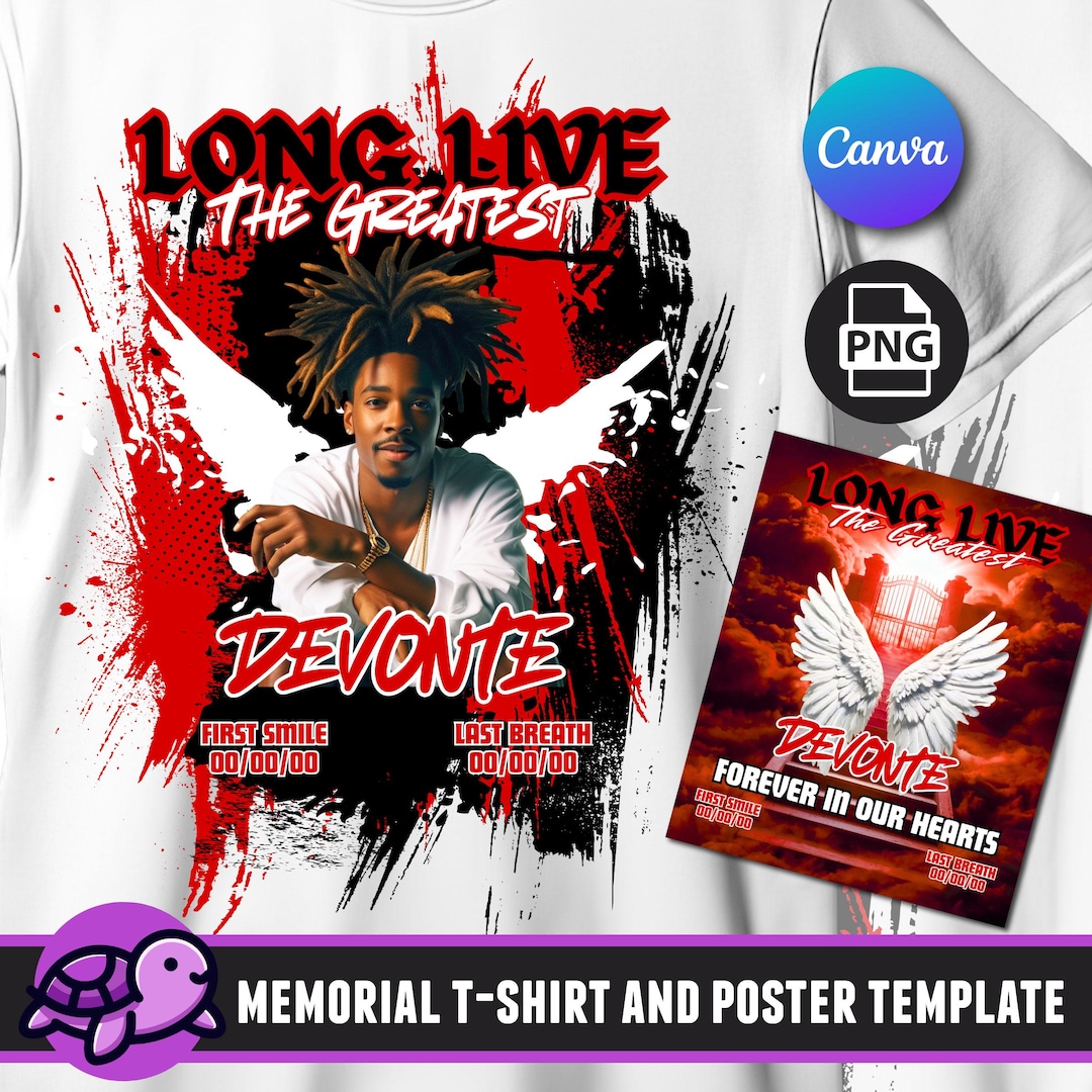 Forever in Our Hearts Memorial Shirt Template, Long Live Memorial Shirt ...