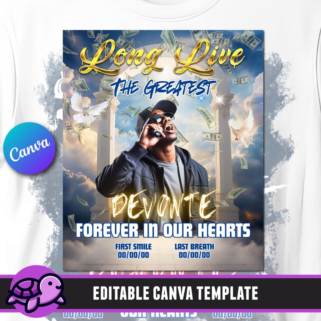 Long Live the Greatest Memorial Template, in Loving Memory Shirt PNG ...