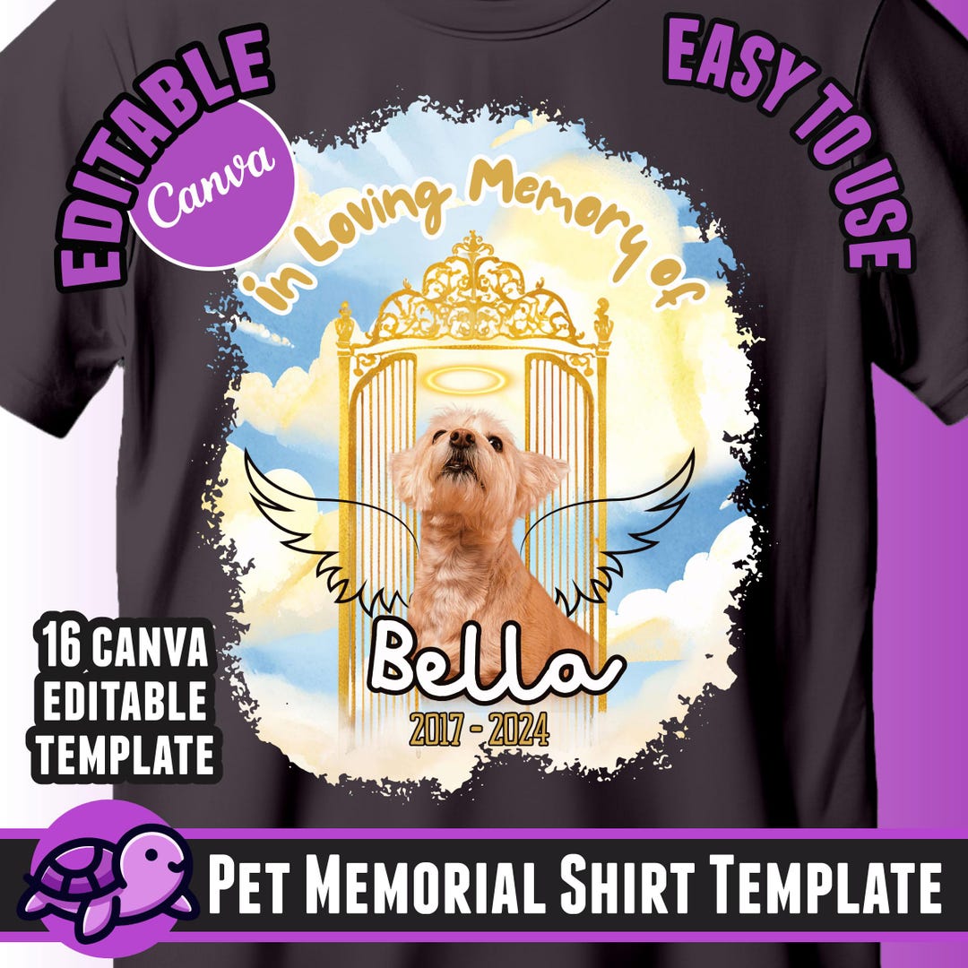 Pet Memorial Shirt Template, Editable Canva, in Loving Memory ...
