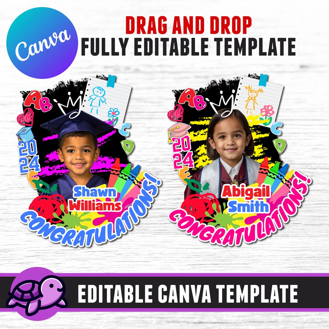 Kids Graduation Design Template, Canva Editable, Class of 2024, Pre-k ...