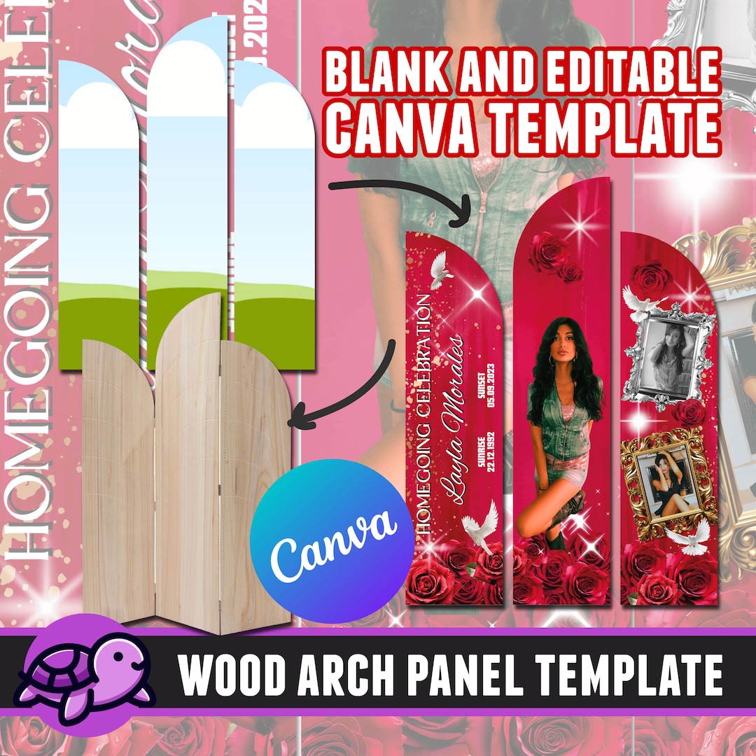 Hobby Lobby Wood Arch Panel Backdrop Template, Blank Frame and Editable ...