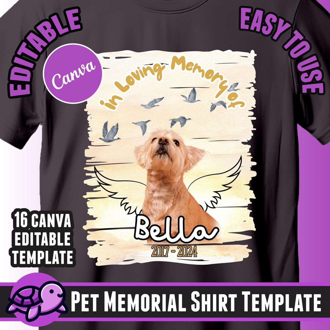 Pet Memorial Shirt Template, Editable Canva, in Loving Memory ...