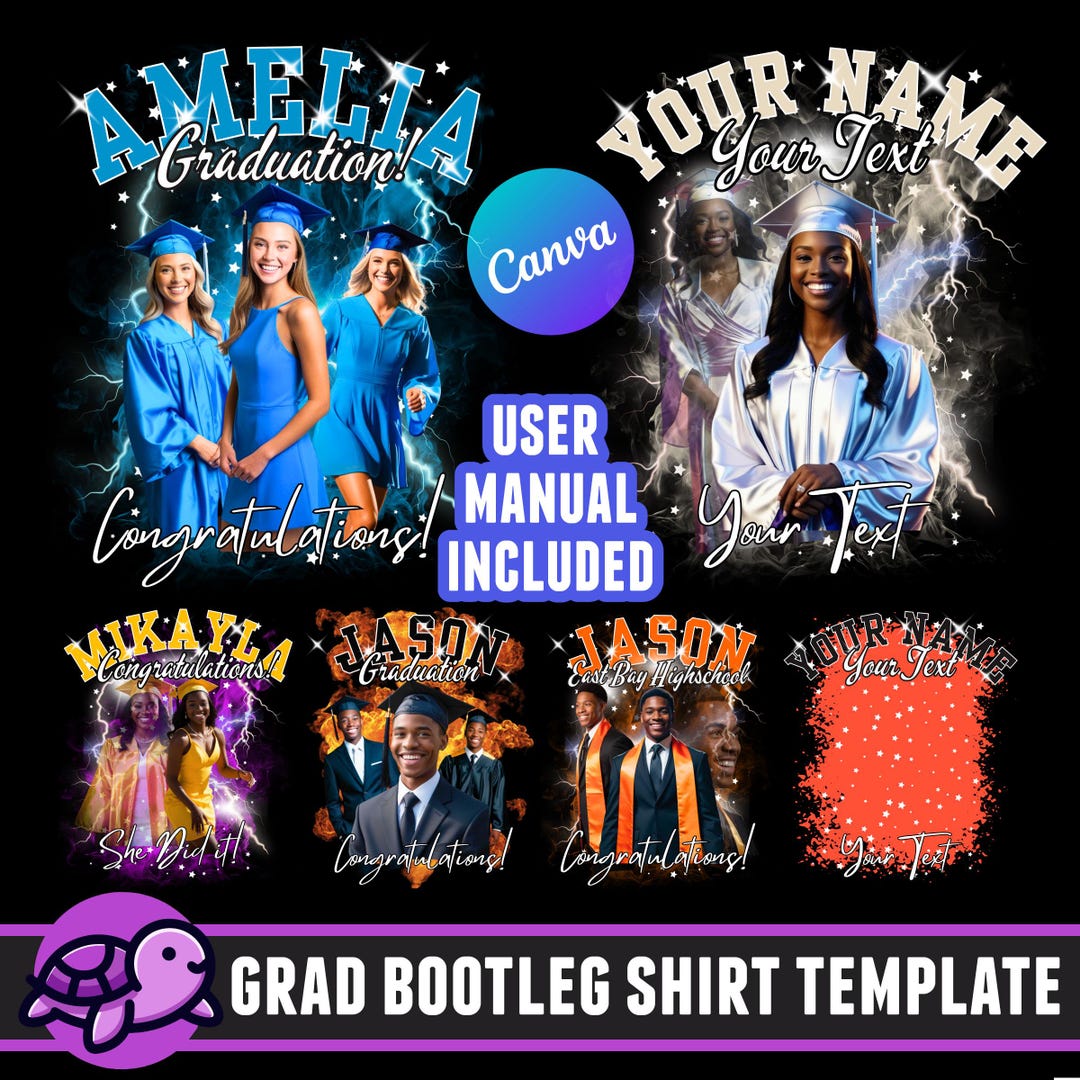 Graduation Bootleg Shirt: Editable Canva Template (digital Download) - Etsy