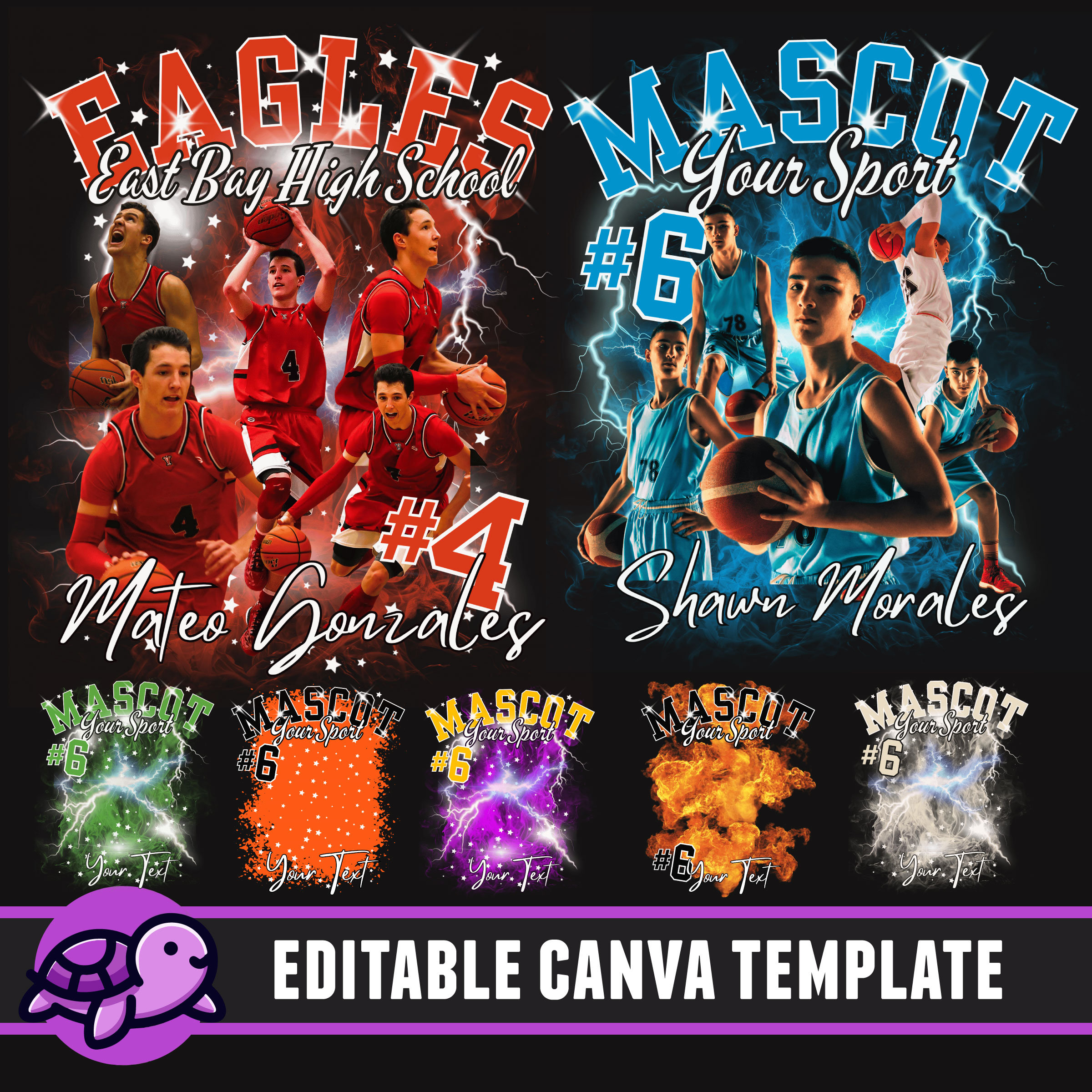 Mascot Shirt Editable Canva Template, Custom Homecomig and School ...