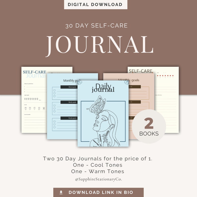 Self Care Digital Download DAILY JOURNAL - Etsy