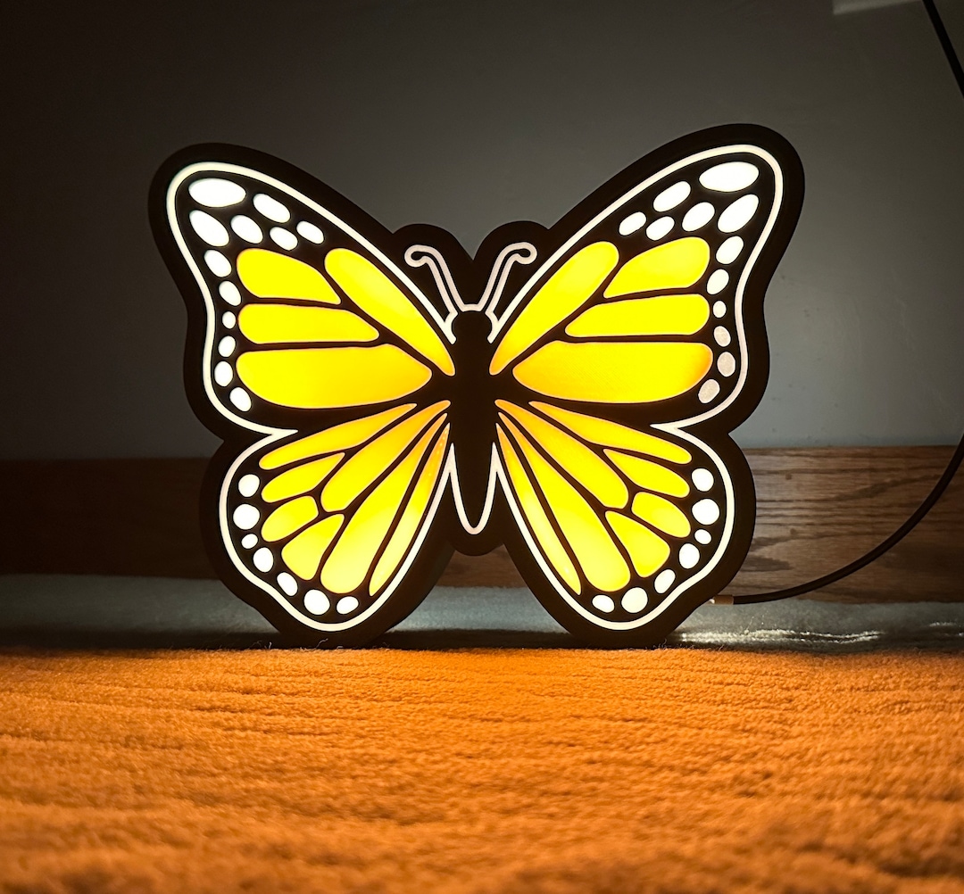 3d Printed Butterfly Light Box - Etsy