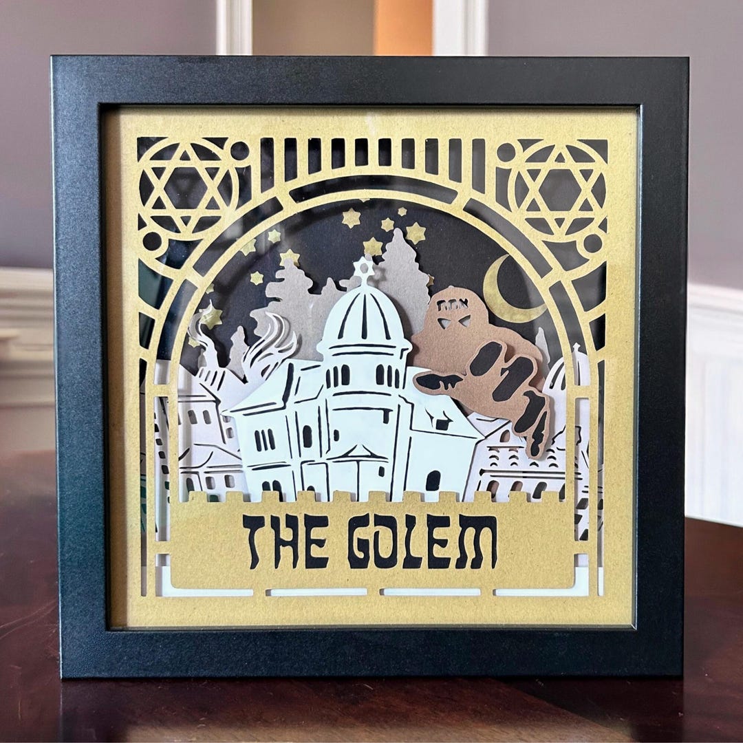Mystical Judaica Art – Golem Protector Symbol – Gothic Jewish Wall ...